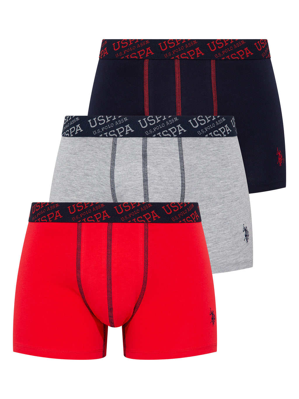 Set de boxeri cu banda logo in talie - 3 perechi U.S. Polo Assn. Romania